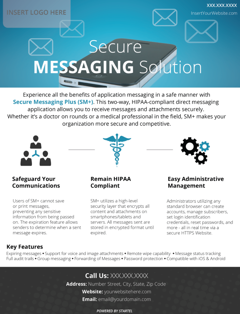 Secure Messaging Plus Full Sheet for Healthcare – Startel Marketing ...
